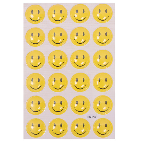 DECO STICKER SMILEY FACES 24PC