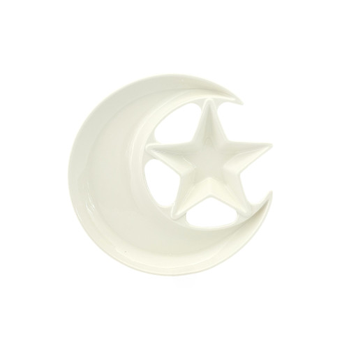 CER PLATTER 20CM HALF MOON W/STAR