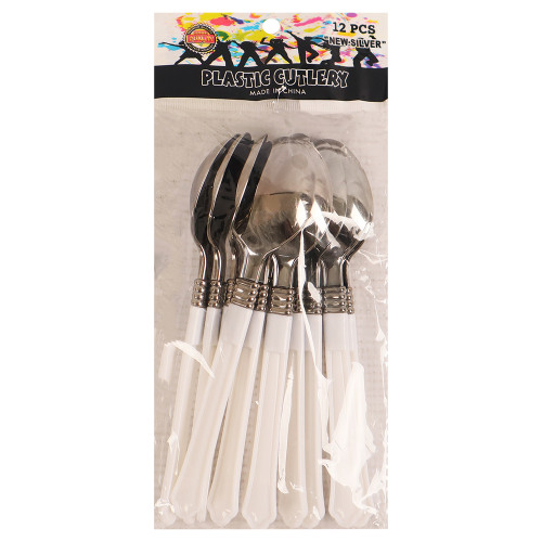PL SPOON 17CM W/WHITE HANDLE