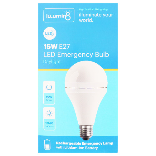 GLOBE EMERGENCY 15W LED E27 SCREW TYPE