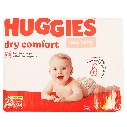 HUGGIES NO:2 94s 5-7KG NEW BABY DRY COMF