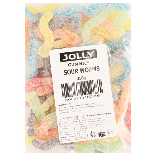 SWT JOLLY GUMMIES 350g SOUR WORMS