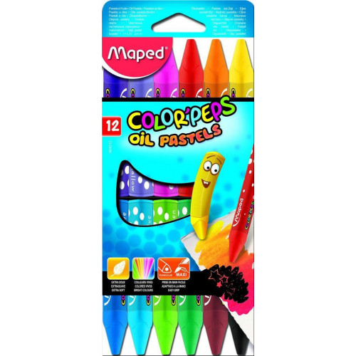 BTS COLOUR PEPS OIL PASTEL 12s MAPED