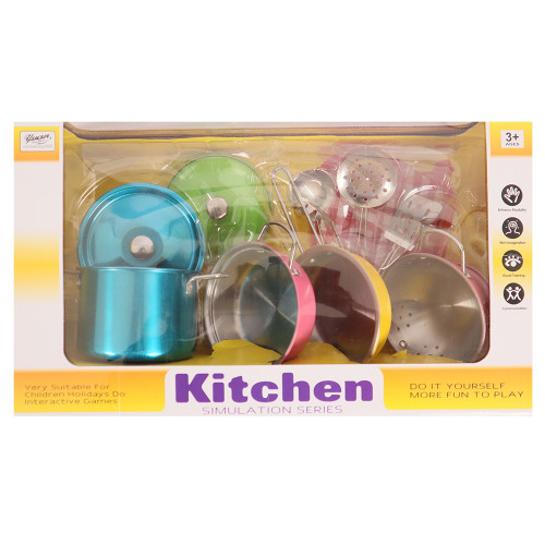 TOY KITCHEN SET METAL 11PCS MULTICOLOUR