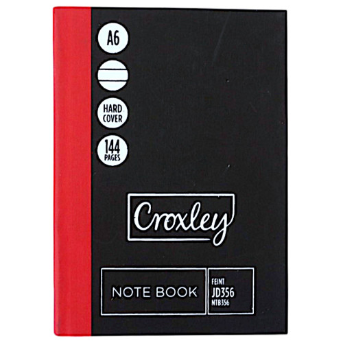 BK A6 144P NOTE BOOK H/COVER CROXLEY