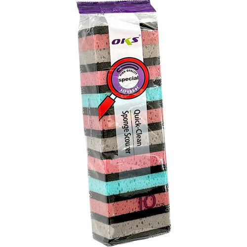 SCOURER SPONGE 10s MULTI COLOUR OKS