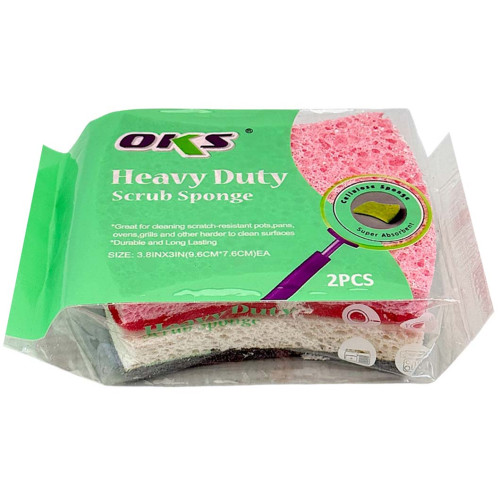 SCOURER SPONGE 2s ASST COLOURS OKS