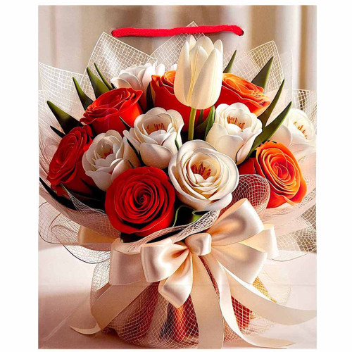 GIFT BAG 44X32CM ASST ROSE DESIGNS
