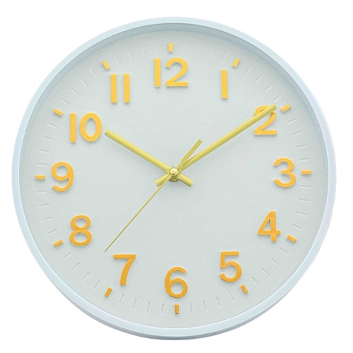 WALL CLOCK PLAIN COLOURS W/GOLD NUMBERS