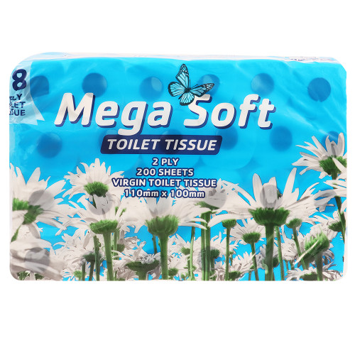 TOILET ROLL 2PLY 48s MEGA SOFT 200 SHEET