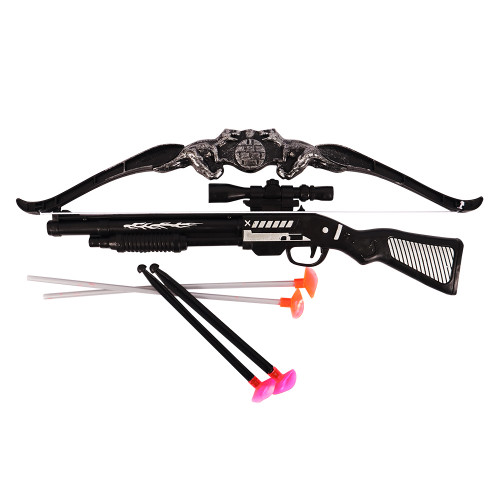 TOY BOW AN ARROW W/RIFLE 6PCS