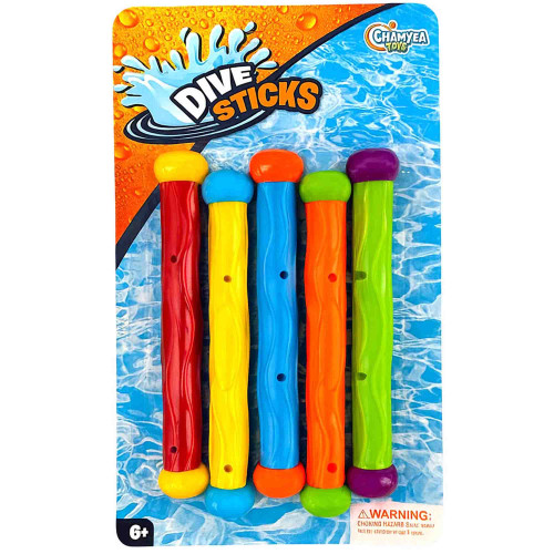 TOY DIVING STICKS 5PC ASST COLOURS