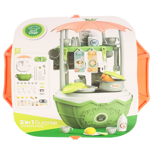 TOY KITCHEN SET 2IN1 SURPRISE POP UP 46P