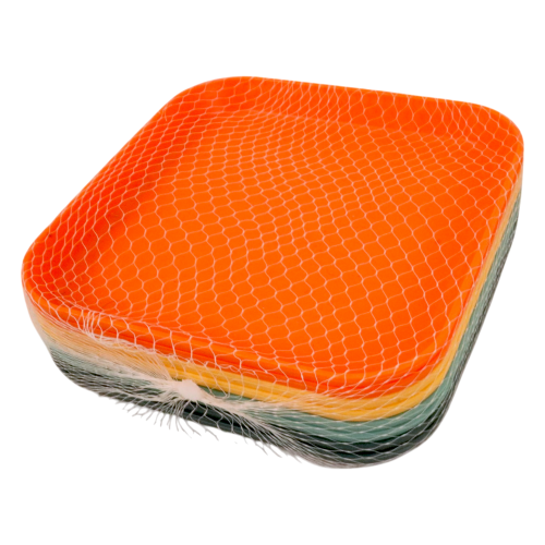 PL PLATE 8s IN NET ASSORTED COLOURS