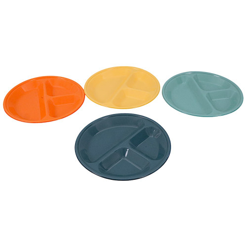 PL PLATE 4PC IN NET 3DIV ASSORTED COL