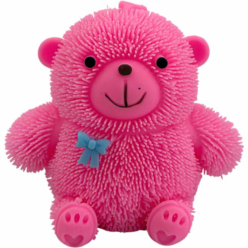 TOY SQUISHY TEDDY W/SPIKES LIGHT UP ASST