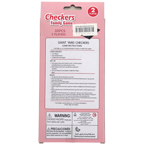 TOY CHECKERS PLAY SET 32PC