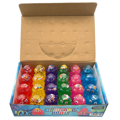 TOY SLIME MINI OCTOPUS GLITTER W/BEADS